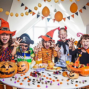 BOARDFEB Halloween Acrylic Vase Filler, 240pcs Acrylic Pumpkin Ghost Bat Skull Head Witch Hats Gems Sensory Bin Table Scatter Vase Filler for Autumn DIY Crafts Home Centerpieces Table Decorations