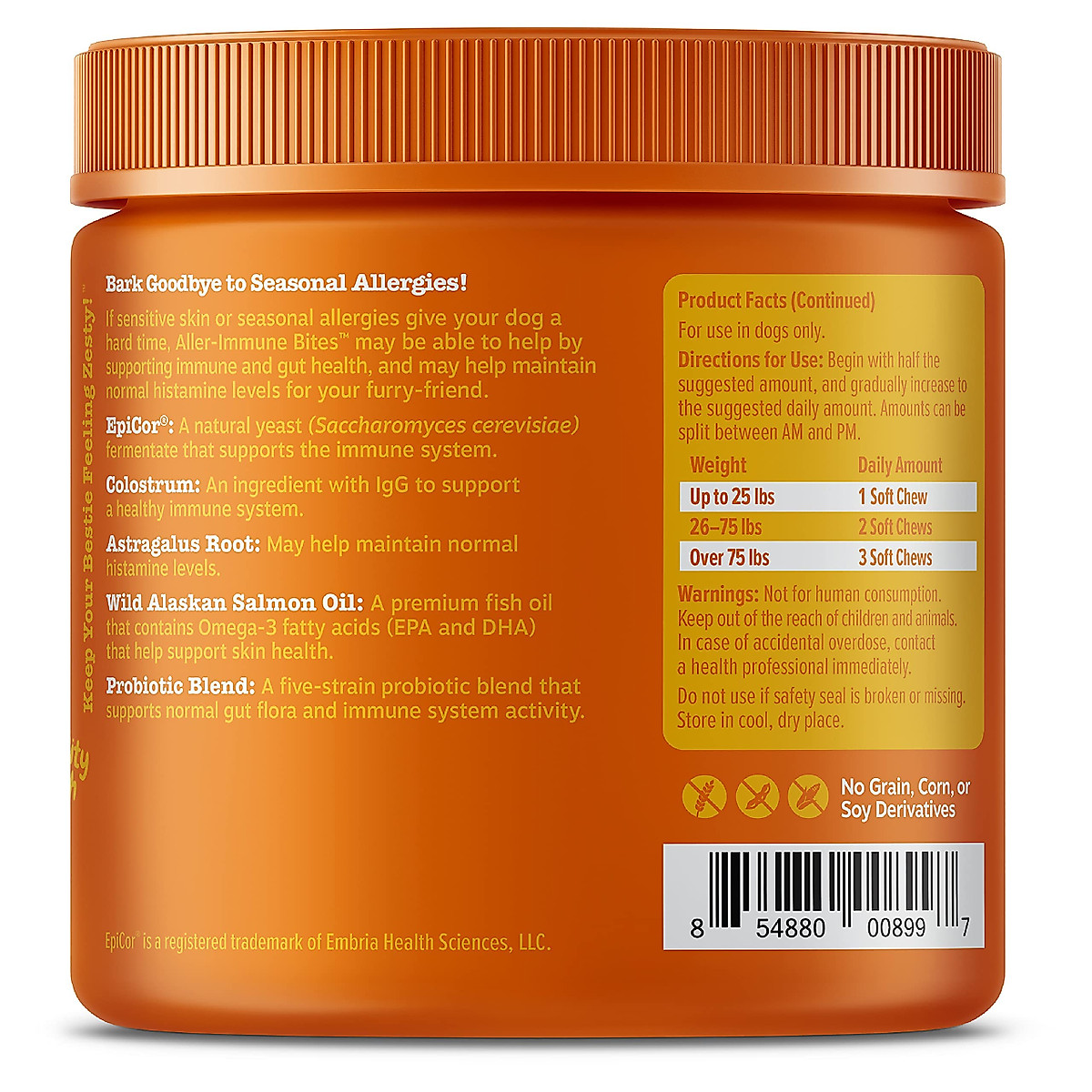 Allergy Immune Supplement for Dogs - with Omega 3 Wild Alaskan Salmon Fish Oil + New Zealand Green Lipped Mussel Chewable Treats for Dogs