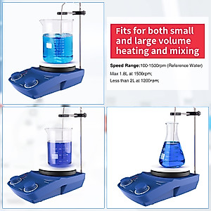FOUR E'S SCIENTIFIC 310°C/590°F 5 Inch Magnetic Stirrer Hot Plate | Max 5L Stirring Capacity | 100-1500RPM | Aluminum Alloy Magnetic Mixer with Stir Bar