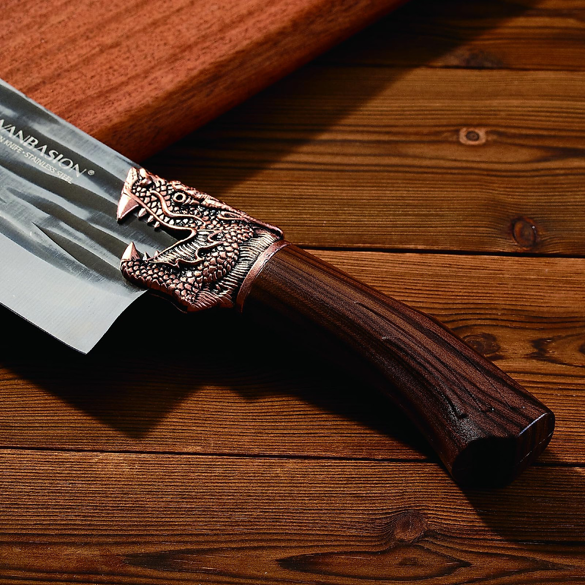 Wanbasion 8" Chinese Meat Cleaver Knife, Meat Knife Stainless Steel Slicer Cleaver, Sharp Chef Knife for Kitchen Camping butcher knife