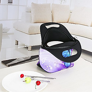 icolor Soft Neoprene Lunch Bag,Large Size Lunch Tote Box HandBags,Lightweight, Insulated and Reusable with Adjustable Shoulder Strap
