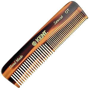 Kent A OT Double Tooth Hair Pocket Comb, Small Fine / Wide Tooth Comb For Hair, Beard and Mustache, Coarse / Fine Hair Grooming Comb for Men, Women and Kids. Saw Cut Hand Polished. Handmade in England