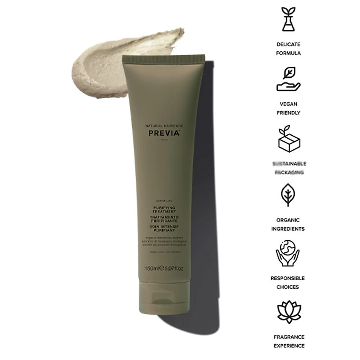 PREVIA Purifying Anti-Dandruff Treatment | Extra Life, The Virtuous Scalp Ritual | Purifies & Normalizes Scalp to Fight Dandruff & Eczema While Soothing Scalp - 5 oz