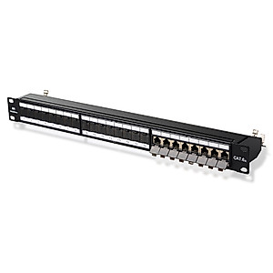 Cable Matters Rackmount or Wall Mount 24-Port Shielded RJ45 Patch Panel with Jack Shutter