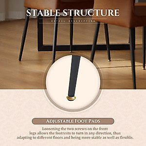 COLAMY T115-Brown Parson Dining Chairs, Set of 4, Brown