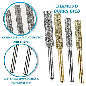 yuentoen 8Pcs Chainsaw Sharpening Attachment Kit with Angle Guide and Diamond Burr Grinding Stone Files Blade Teeth Sharpener Set, Drill Power Tool Accessories