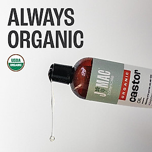 J MAC BOTANICALS Organic Castor Oil, Cold Pressed (16 oz) BPA Free, Castor hexane free, for face, skin, eyelashes, Certified USDA Organic