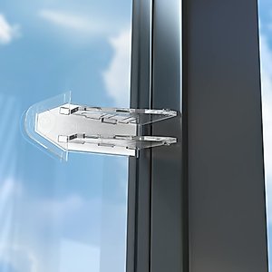 Sliding Closet Door Lock - No Drill Easy Install, 4 Pack, Clear