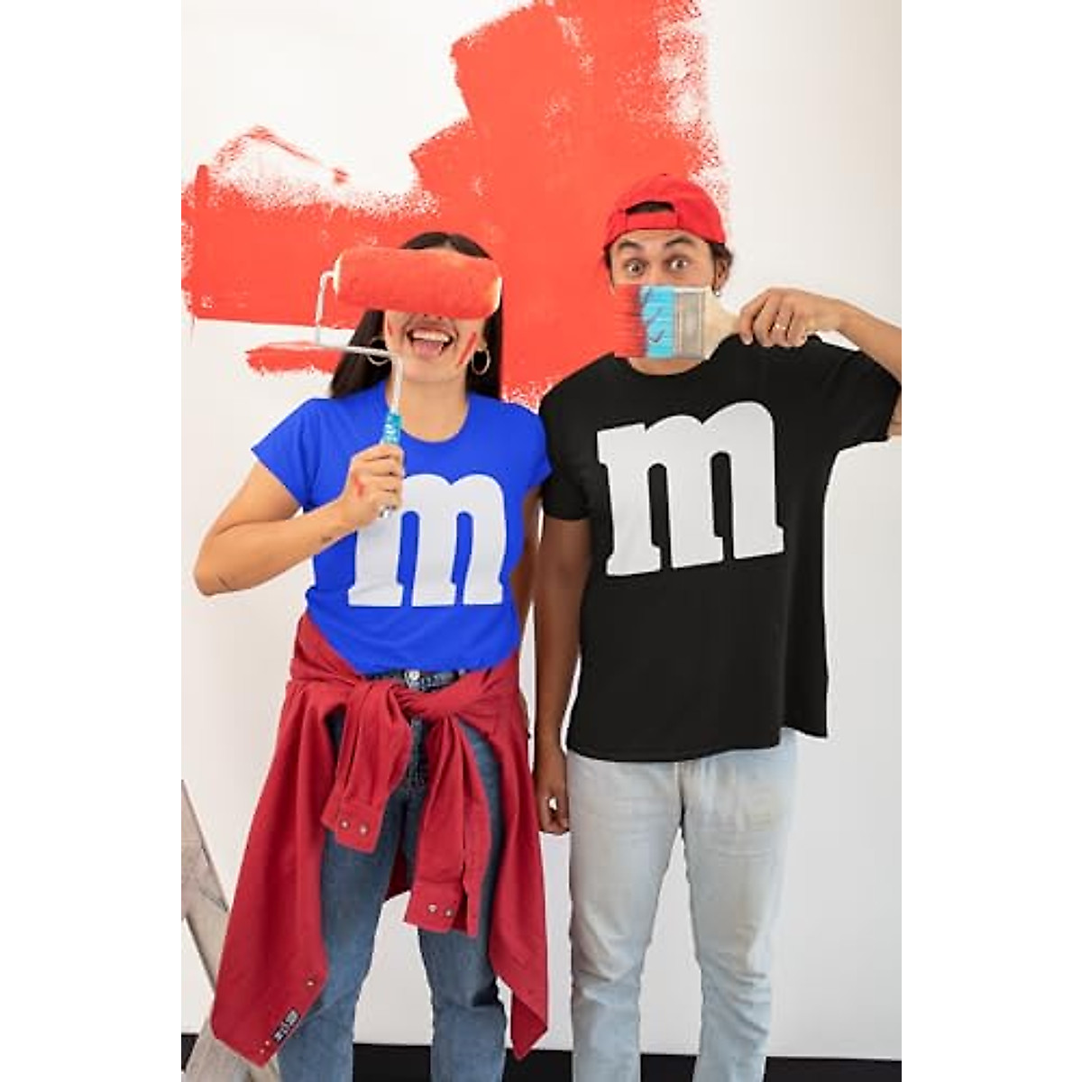 Letter M Halloween Men's T-Shirt Funny Team Groups Costumes Party (M, Royal)