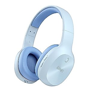 Edifier W600BT Wireless Over-Ear Headphones, Bluetooth V5.1, Crystal Clear Call, 40mm Drivers, 30H Playtime, Connect to 2 Devices, Built-in Microphone, Lightweight, for Travel, Home, Office - Blue