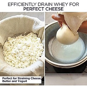 Raajsee Cheese Cloths Grade 100, 12 Sq Feet - 1.4 Sq Yards Unbleached 100% Organic Cotton Fabric - Reusable Ultra Fine Mesh Muslin Cloth - Cheesecloth For Straining Cooking,Baking,Cheese Making