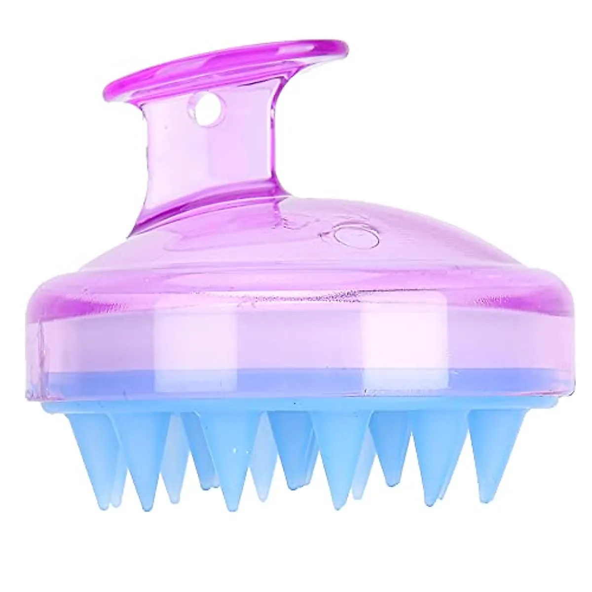 Shampoo Massager Brush, Round Silicone Scalp Massage Exfoliator Comb for Hair Cleaning Washing, Shampoo Brush Massager for All Hair Types of Women, Men (purple)