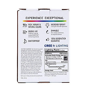 Cree Lighting TA21-20050MDFH25-12DE26-1-11 A21 125W Equivalent, 2000 lumens, Dimmable LED Bulb, 1 Pack, Daylight