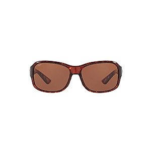 Costa Del Mar Womens Inlet Rectangular Sunglasses, Tortoise/Copper Polarized-580P, 58 mm