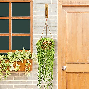 FGSAEOR Macrame Plant Hanger, Hanging Wall Planters for Indoor Plants, Wooden Hanging Basket Hooks for Outdoor Pots Wind Chime Flower Bracket Lanterns Patio Garden Decoration (2-Pack,5-Inch)