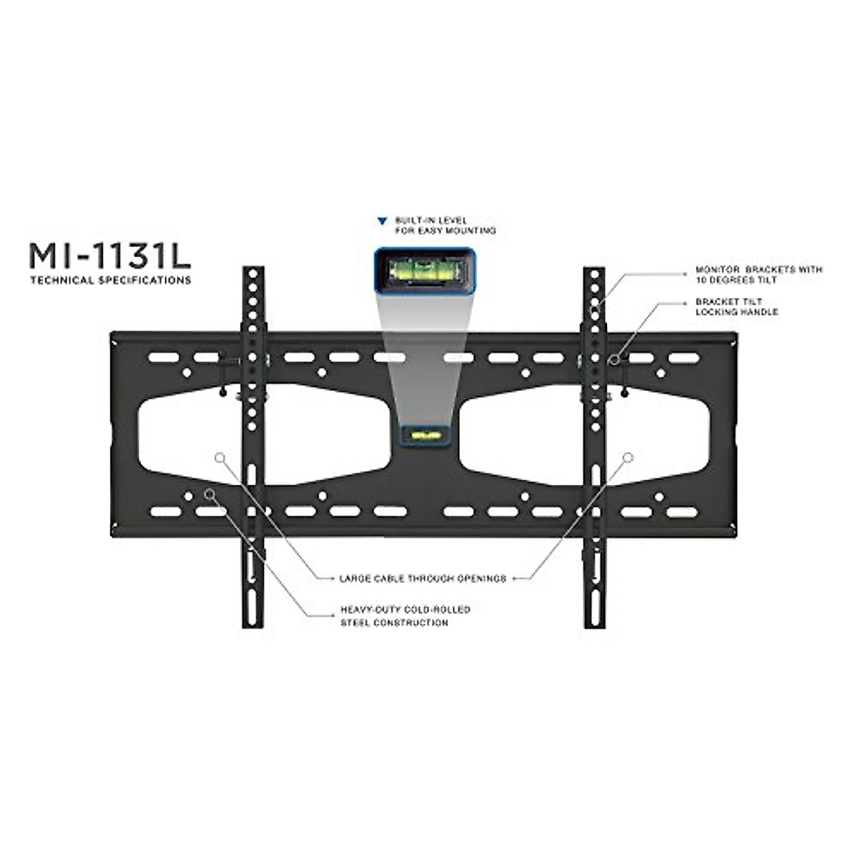 Mount-It! Slim Tilting TV Wall Mount Bracket for 32-55 Inch Samsung, Sony, Vizio, LG, Sharp TVs with Low Profile Design up to VESA 600x400mm, Black