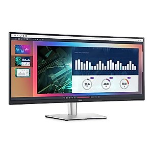 Dell P3421W 34-Inch Ultrawide WQHD 3440 x 1440 Resolution 21:9 Aspect Ratio Height-Adjustable Curved USB-C Monitor (Renewed)