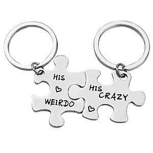 Xiahuyu Gay Couple Gifts for Men His Crazy His Weirdo Keychain Set Gay Pride Gift Gay Boyfriend Gift LGBT Gift Christmas Birthday Gifts Anniversary Valentines Day Gifts for Gay Couple
