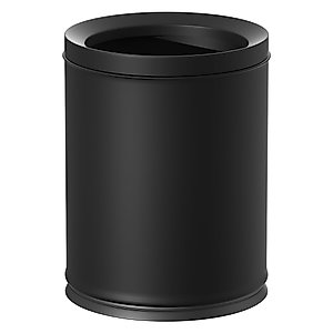 LEASYLIFE 12L/3.1GAL Black Modern Bathroom Trash Can,Small Metal Garbage Can for Bathroom, Bedroom,Children's Room, Powder Room,Hotel,Bank (12L-Black)