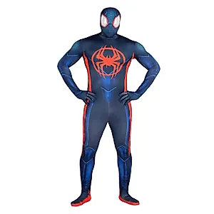 Jazwares Marvel Spider-Verse 2 Adult Miles Morales Zentai Suit Costume X-Large Black