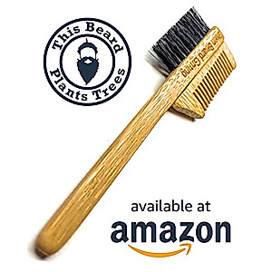 Pocket Sapling Mustache Brush & Comb (2-Pack) from Green Beard Grmng - Boar Bristle & Bamboo