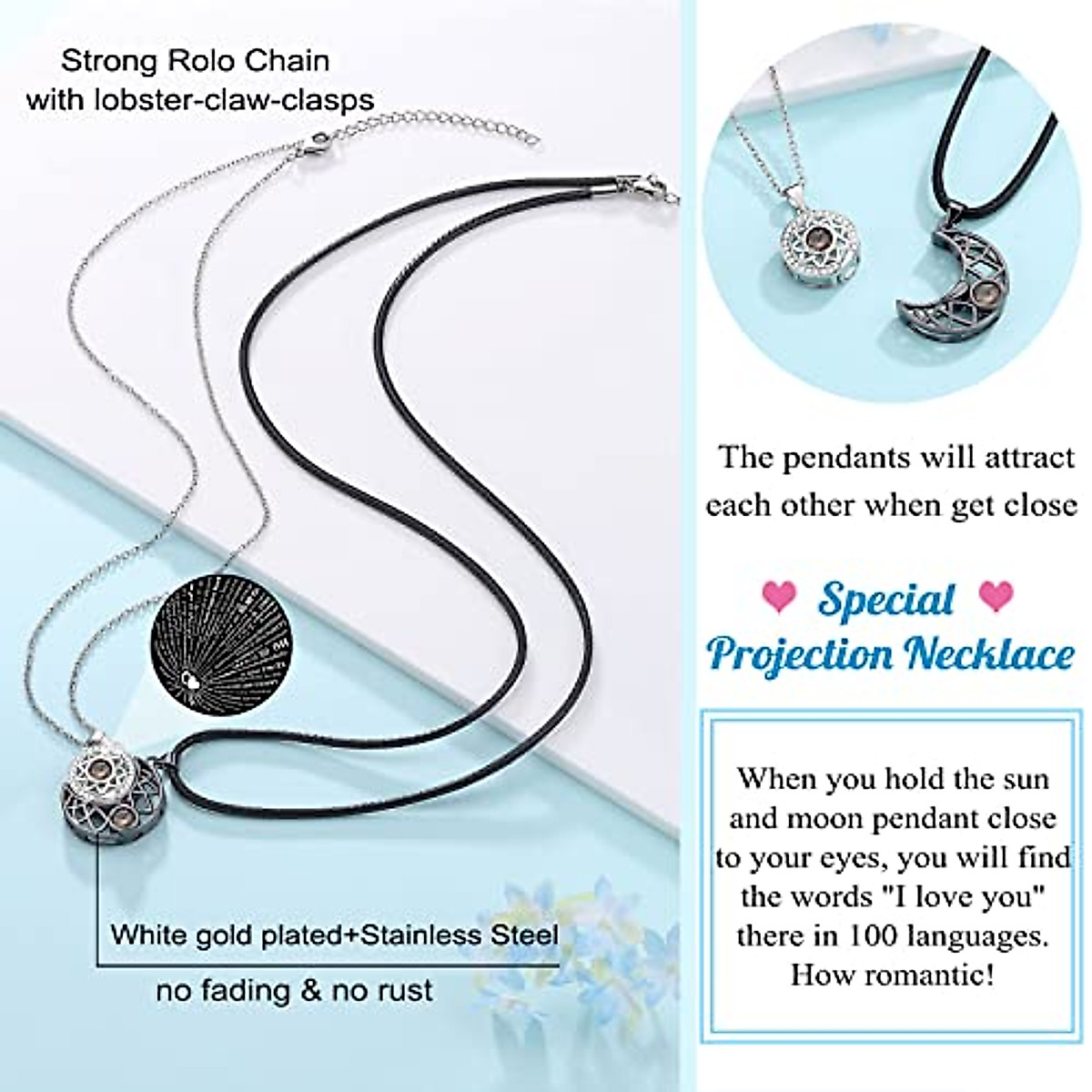 UPROMI Couples Gift Ideas, Matching Necklace for Couple Gifts I Love You Couples Stuff Cute Birthday Anniversary Sweetest Wedding Christimas Valentines Day Gifts for Him Her Boyfriend Girlfriend