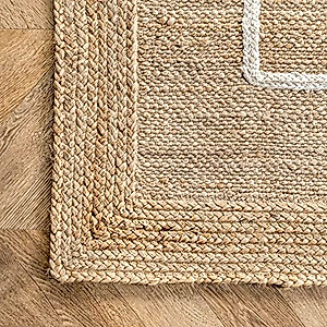 nuLOOM Caile Hand Loomed Raised Geometric Jute Area Rug, 10' x 14', Ivory