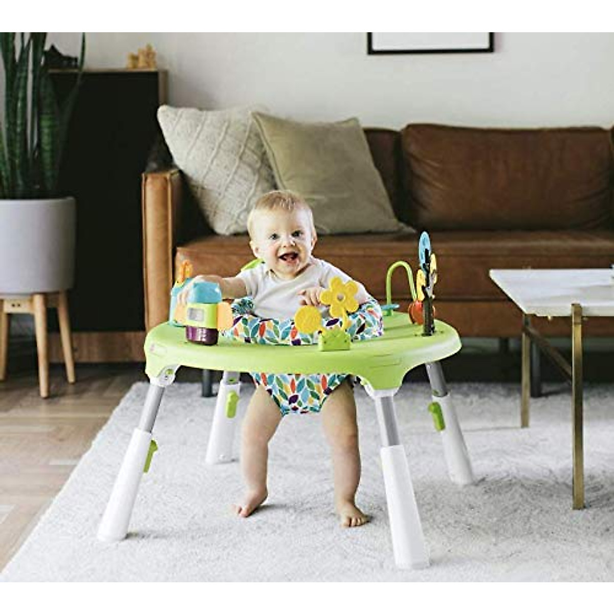 ORIBEL PortaPlay Baby Activity Center: Development focused toys. Foldable, Portable, and Transforms to a Play Table, Unisex (Forest Friends, Green)
