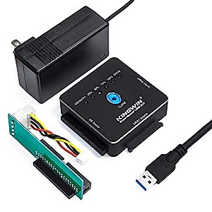Kingwin USB 3.0 to SSD/SATA/IDE Adapter for 2.5 Inch, 3.5 Inch, 5.25 Inch Hard Drives with Offline One Touch Clone/Duplicator Function, Tool-Free, SATA I/II/III Support, Black, 3 TB (USI-2535CLU3)