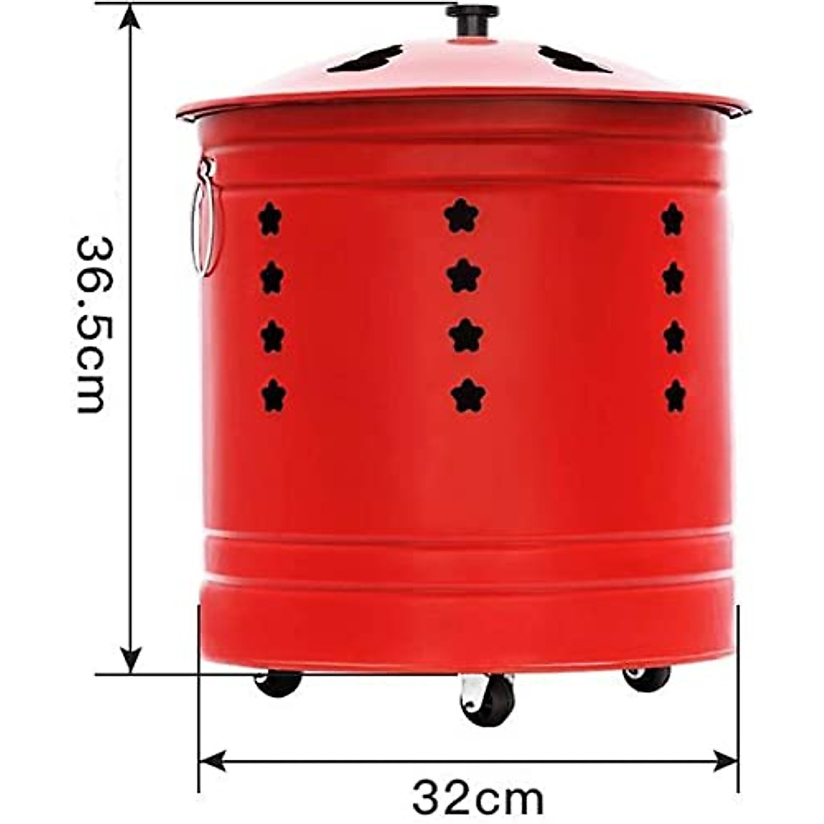 LUCKSHINE Stainless Steel Burner, Garden Burner, 360° Swivel Wheel, for Burning Garbage, Paper, Leaves (Size : 32x36.5cm)