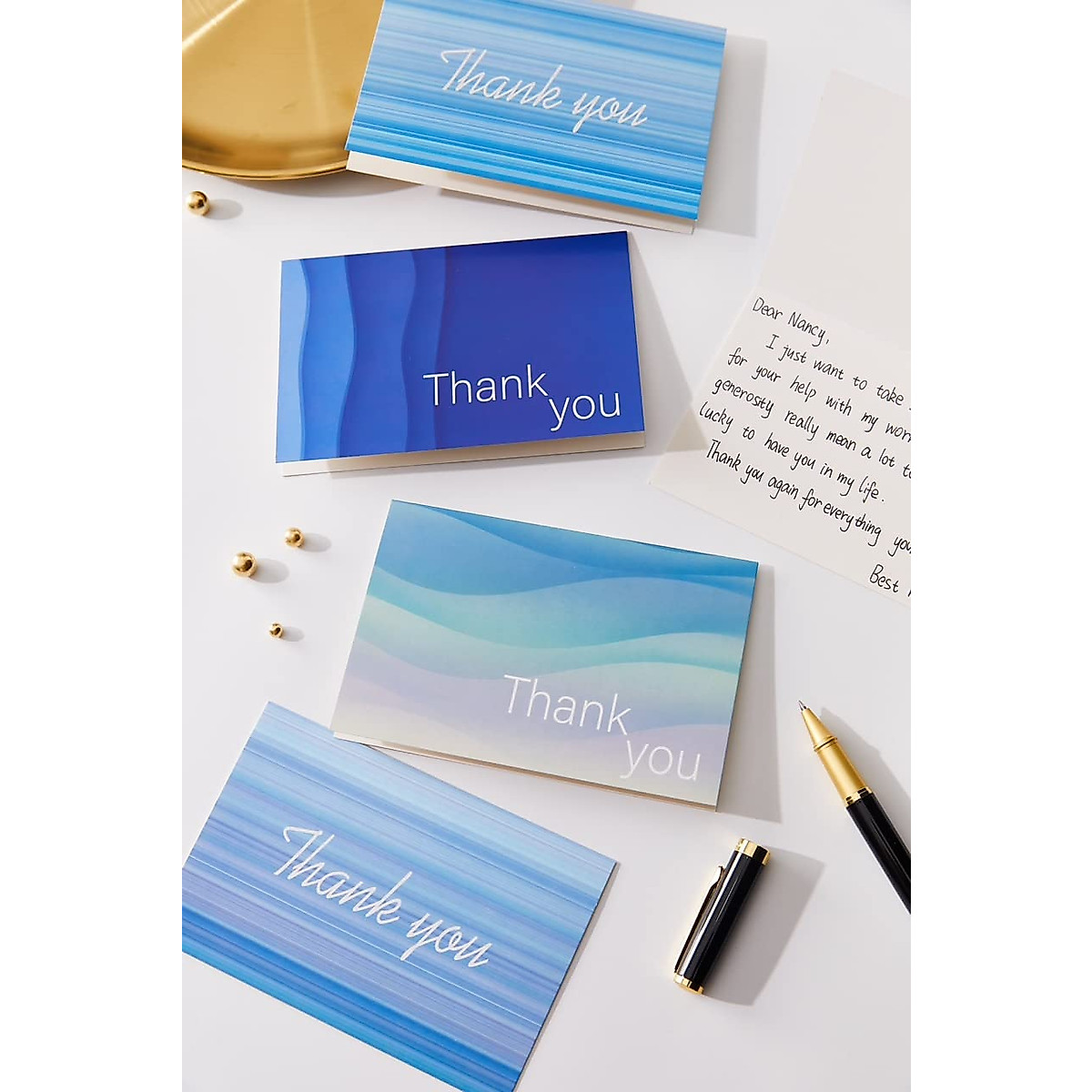 cofullsky Thank You Cards with Envelopes, Thank You Notes Cards Bulk 4 * 6 Blank Baby Shower Thank You Greeting Cards Set for Funeral Wedding Bridal Shower Business Graduation 2024 Coworker Employee