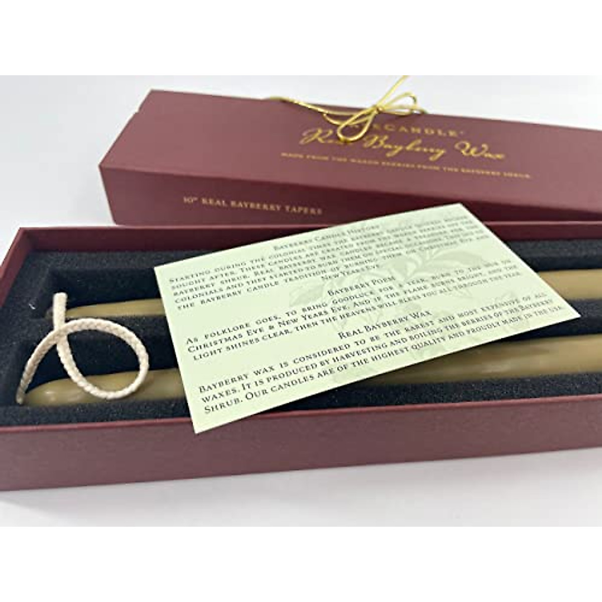 Cape Candle - Real Bayberry Wax Tapers 8 Inch Boxed Pair