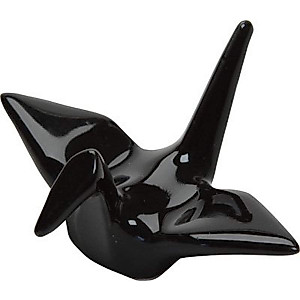 JapanBargain, Porcelain Chopstick Rest, Origami Crane Shape, Set of 4 (Black)