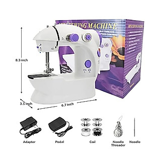 Mini Sewing Machine for Beginners, Easy Portable Sewing Machine for Kids Lightweight, Small Household Electric Handheld Sewing Upgraded Portable Household Kids Beginners Travel Automatic Sewing Machine