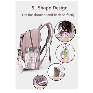 CLESUZ Aesthetic Backpack Plaid School Laptop Backpack Lightweight Travel Backpack for Girls Teens (Green)