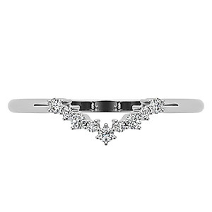 Bhumi Gems Round Curved Moissanite Wedding Band, Engagement Bridal Ring, Half-Eternity Stackable Matching Dainty Comfort Fit Handmade Jewelry Anniversary Band