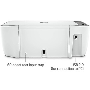 HP DeskJet 27 22 All-in-One Wireless Color Inkjet Printer, White - Print, Scan, Copy - 1200 x 1200 dpi, Flatbed Scanner, Icon LCD Display, WiFi, Bluetooth, USB Connectivity, CBMOUN Printer Cable