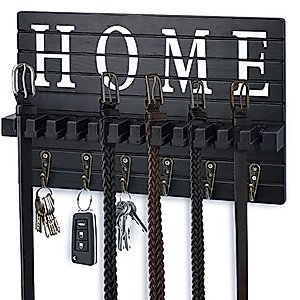 FTUREERA Belt Hanger, Belt Organizer with Hooks Wall Mount, Belt Holder Rack for Men/Women Closet