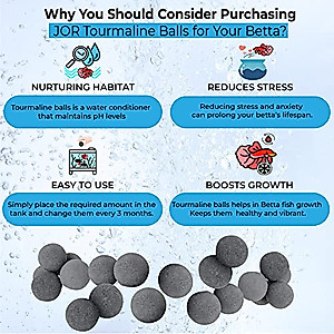 JOR Betta Tourmaline Balls, Crystal Clear Water, Vibrant Energetic Fish, Stabilizes pH, 20 pcs