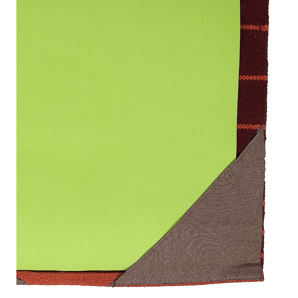 KD Yoga Rug Blanket Convert Plastic Yoga Mat to Eco Friendly 100% Cotton Reipping with Corner Pocket (Red-Orange)