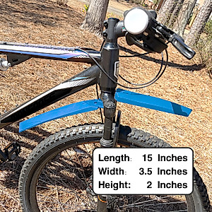 RNX Blue Mountain Bike Mud Guard Set Front and Rear Fenders, Wide, Universal, Adjustable
