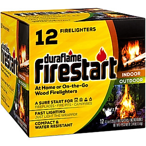 Fire Starter for Indoor and Outdoor Use - Quick Ignition Fire Logs for BBQ, Fireplace, Fire Pit and Campfires (12 Pack)
