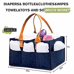 WLYATF Baby Diaper Caddy Organizer With Handle, Baby Diaper Storage Organizer Diaper Caddy Basket Diaper Organizer For Changing Table Felt Bag Fabric Caddy Crib Caddy Organizer