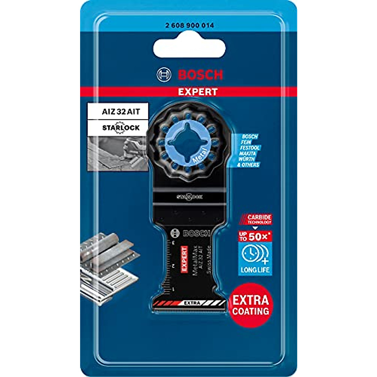 Bosch Professional 1x Expert MetalMax AIZ 32 AIT Multitool Blades (for Steel, Stainless Steel, Width 32 mm, Accessory Multitool)