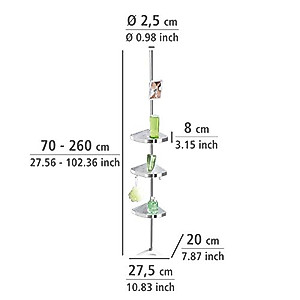 WENKO 22124100 Telescopic Shower Corner Element Premium, 10.8 x 27.6-102.4 x 7.9 inch, Shiny