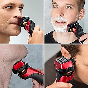 Panasonic ARC5 Electric Razor for Men with Pop-up Trimmer, Wet Dry 5-Blade Electric Shaver with Intelligent Shave Sensor and 16D Flexible Pivoting Head - ES-ALV6HR (Red)