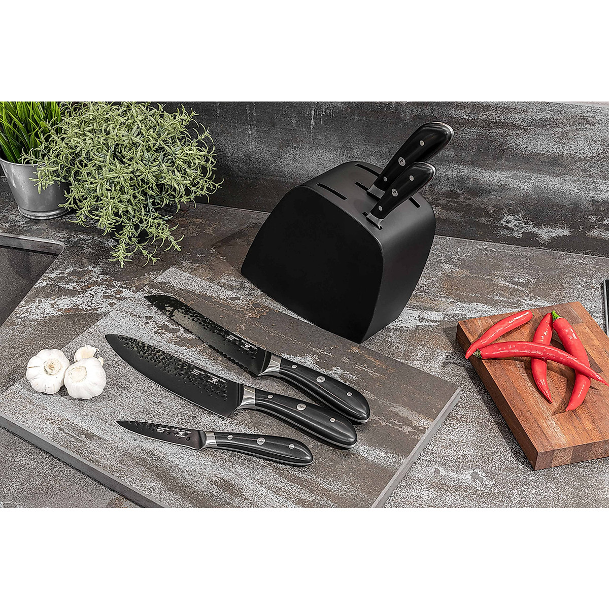 Rockingham Forge Ashwood Series 4" Paring Knife Kitchen Peeling Knife with Ice Hardened Vanadium Steel Blades