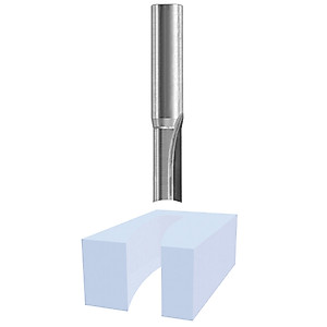 BOSCH 85993M Solid Carbide 3/8-Inch x 1-1/4-Inch Straight Double Flute 1/2-Inch Shank Router Bit