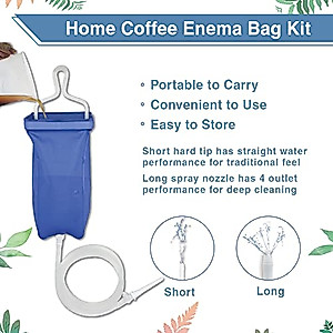 TopQuaFocus 1.8Quart Enema Bag Kit Home Coffee Enema Bag Kit for Colon Cleansing Portable Enema Bag for Colonic Cleanse 4.59 FT Hose