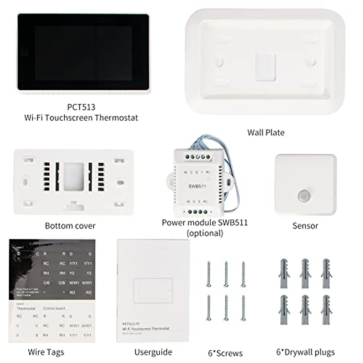 Ubipol Smart WiFi 7 Day/4 Periods Programmable Touchscreen Home Thermostat with Zone Remote Sensor, Compatible with Alexa and Google Assistant